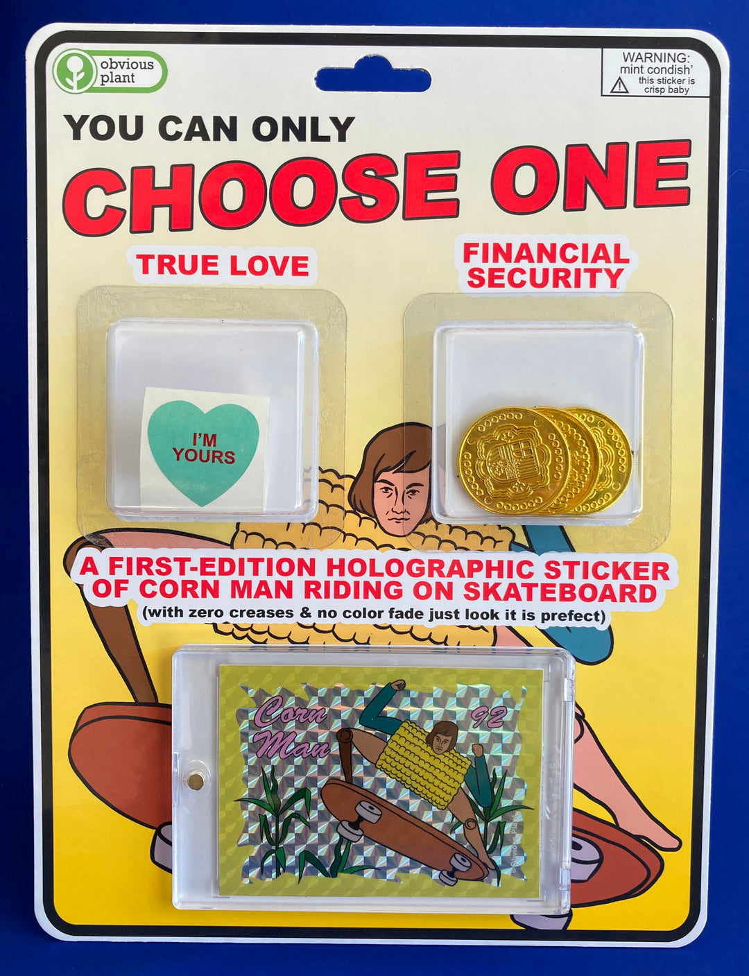 Corn Man Holographic Sticker – Obvious Plant